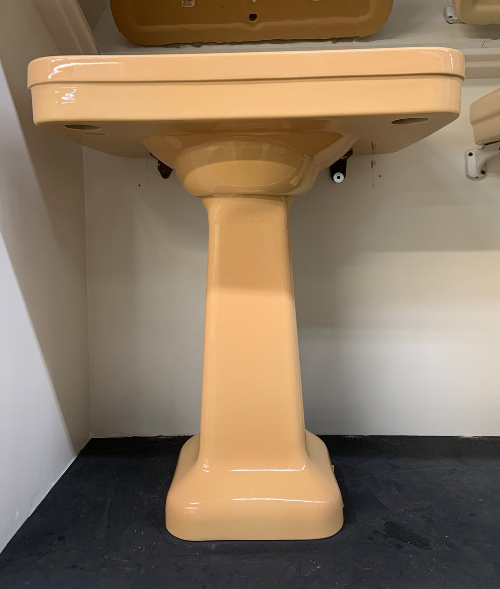 Crane 'Norwich' Ped. Sink, Java Tan – Pasadena Architectural Salvage