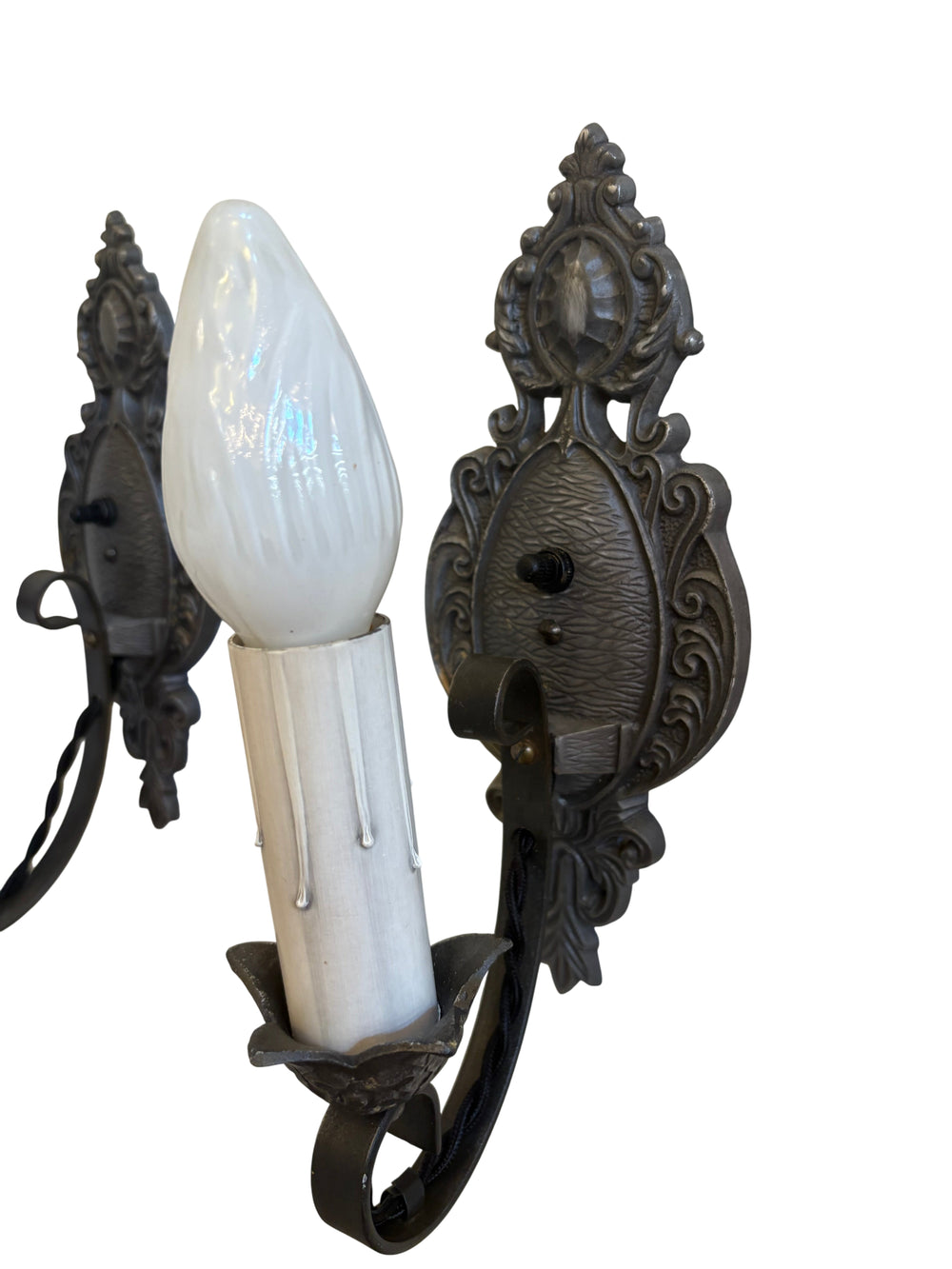 WALL SCONCES – ORNATE BACKPLATE (LT-1171) - Pasadena Architectural Salvage