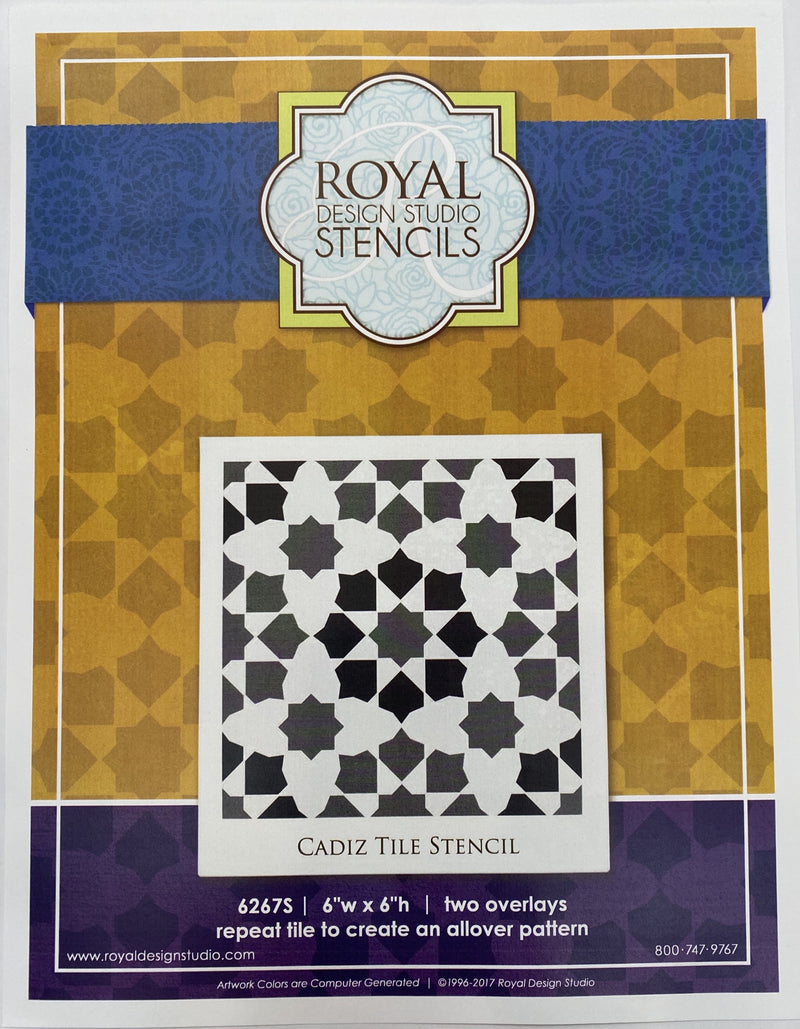 Cadiz Tile Stencil, 6"