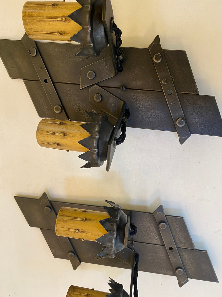 Offset 'Chevron' Sconce Pair- Double (LT-376.B) – Pasadena ...